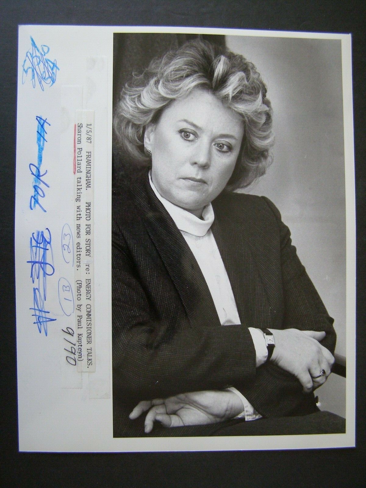 Glossy Press Photo 1987 Framingham Sharon Pollard Energy Commissioner ...