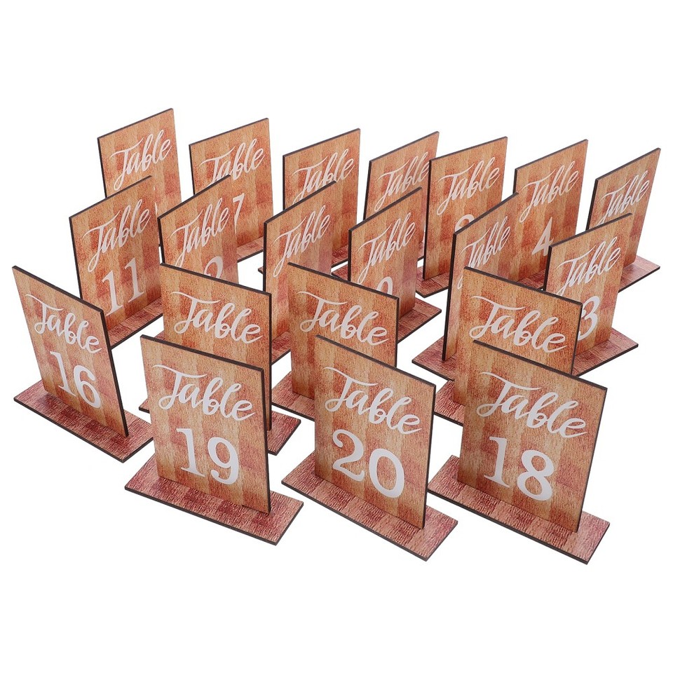 20pcs Wedding Table Numbers: Rustic Wooden Table Numbers With Stand ...