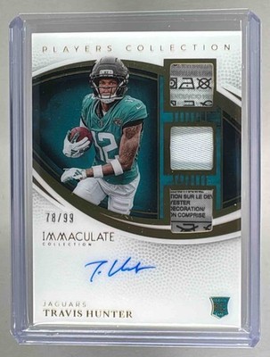 Travis Hunter 2025 Panini Immaculate Players RC Laundry Tag Patch Auto ...