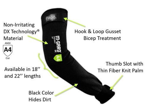 MAGID Cut Resistant Protective Arm Sleeves with Thumb Slot, 1 Pair ...