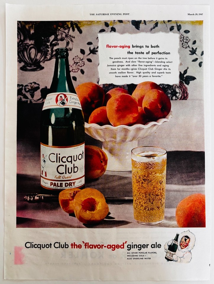 1947 Clicquot Club Ginger Ale Advertisement Soda Pale Dry Vintage DWWW8 ...