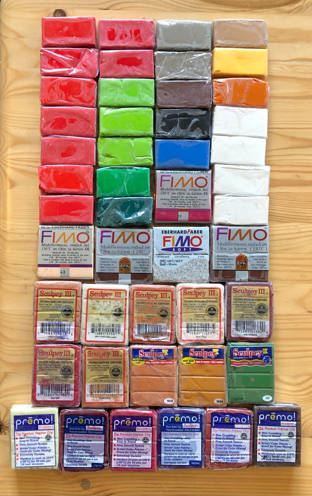 Large Lot of Variety of Colors of Premo Sculpey Fimo Polymer Clay ...