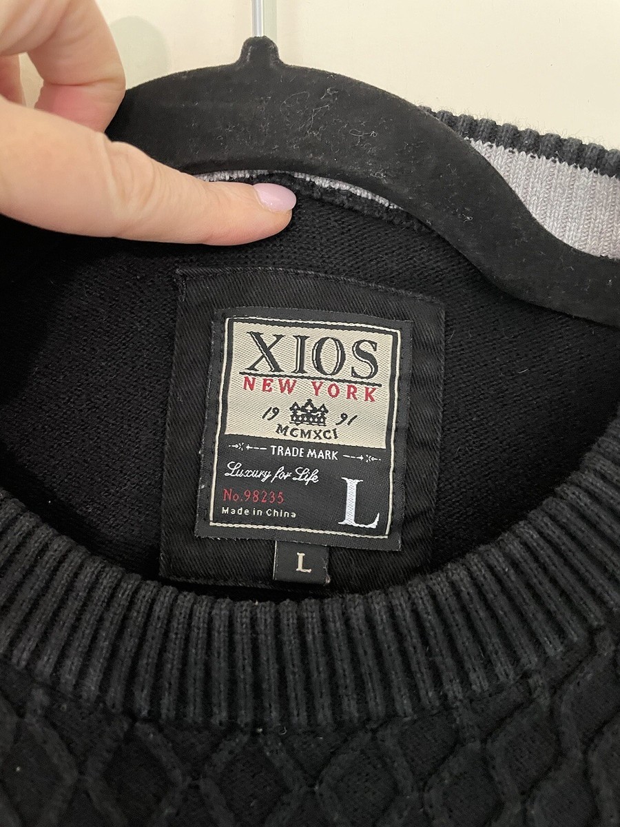 Xois Tattoos Xios New York Men's Black Zipper Front Hooded Jacket Size