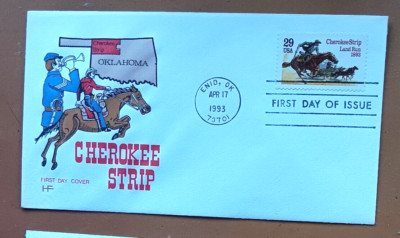CHEROKEE STRIP LAND RUN 1893- 1993 FARNAM CACHET FDC UNADDR | eBay