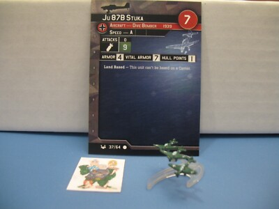 =Axis Allies War at Sea BASE SET Ju 87B Stuka 37/64 with card= | eBay