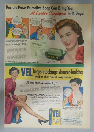 Vel Soap Ad: Cleans Stockings ! Sexy Pantyhose Image! 1940's Size: 11 ...