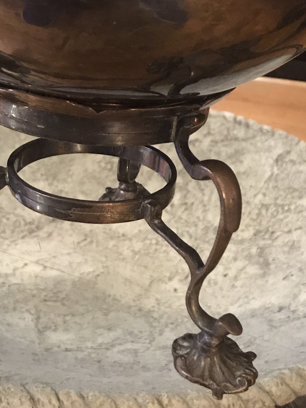 HANDMADE HAND WROUGHT EARLY AMERICAN COLONIAL REEDED TEAPOT AND STAND ...