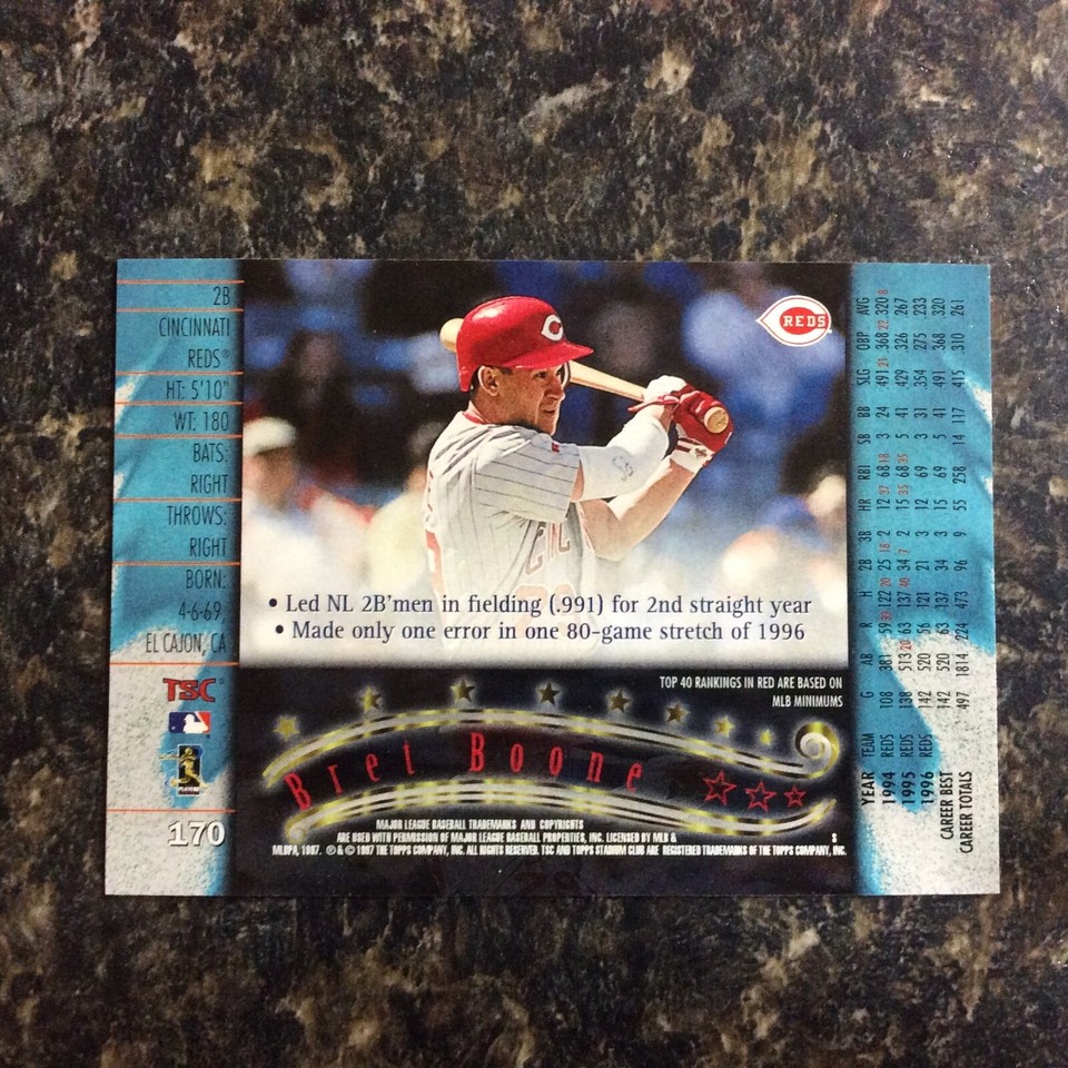 1997 Topps Stadium Club #170 Bret Boone Cincinnati Reds | eBay
