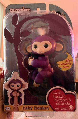 Wowwee Fingerlings Interactive Purple Mia 6” Baby Monkey Toy SEALED ...