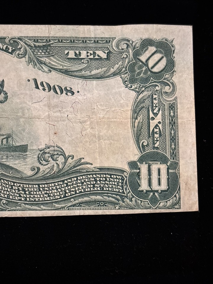 1902 $10 DB First National Bank SENTINEL Oklahoma National Currency CH ...