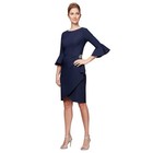 Alex Evenings Womens Slimming Short Dress with Bell Sleeves Petite and ...