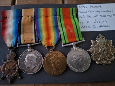 Ww1 1915 Trio And Ww2 Defence Medal, 4758 Pte John Lawson 2nd Border ...