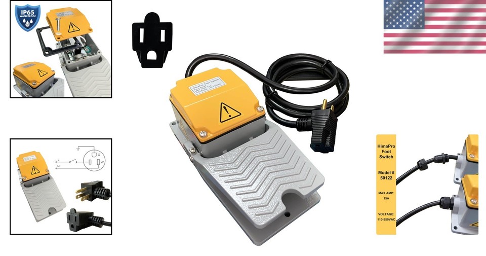 Aluminum Cast Foot Control Switch 15A 110-250VAC, for Safety and ...