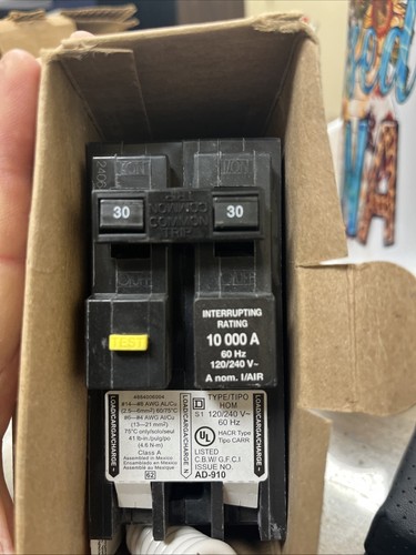 Square D Homeline 2 Pole 30 Amp GFI Circuit Breaker - HOM230GFI new- B ...