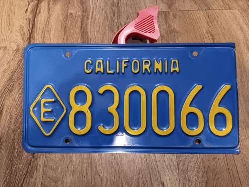California 1970s Blue License Plate Exempt Police Car State Trooper CHP ...