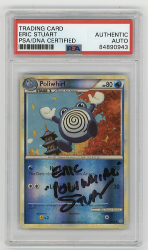 PSA Signed Eric Stuart Pokemon Poliwhirl Unleashed 37/95 Reverse Holo ...
