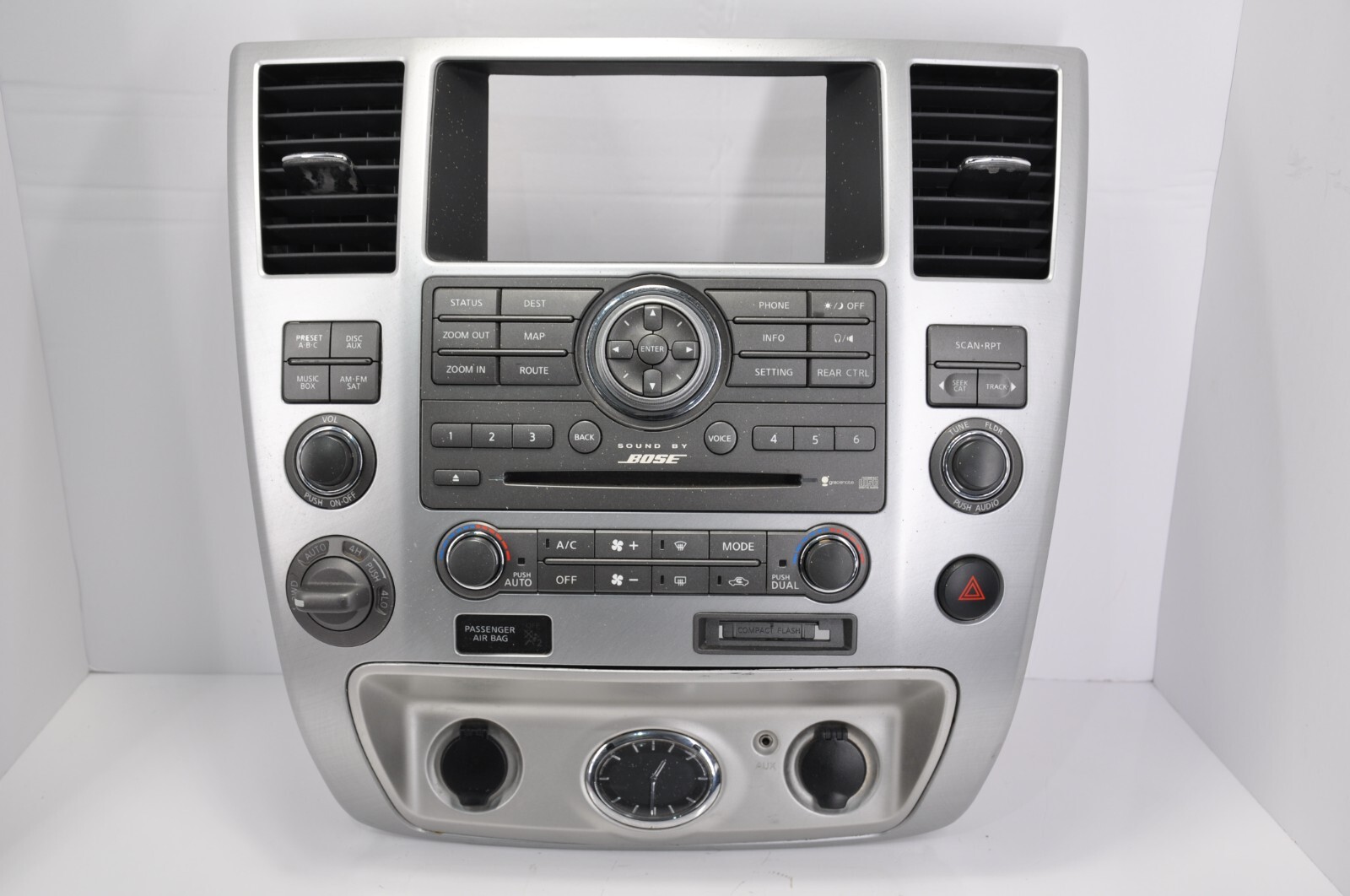 🚘 08 - 10 INFINITI QX56 RADIO NAVIGATION CD PLAYER PLATE BEZEL VENTS ...