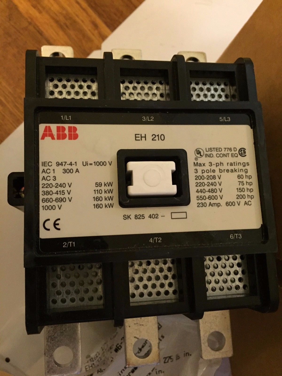 ABB EH 210,300A,ABB EH210C-*1 Contactor,SK 825 400-DB,ABB EH210C-Y,3P ...