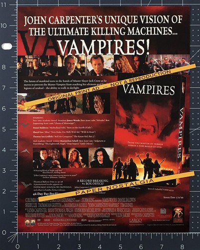 VAMPIRES__Original 1998 Trade AD / ADVERT__John Carpenter_James Woods ...