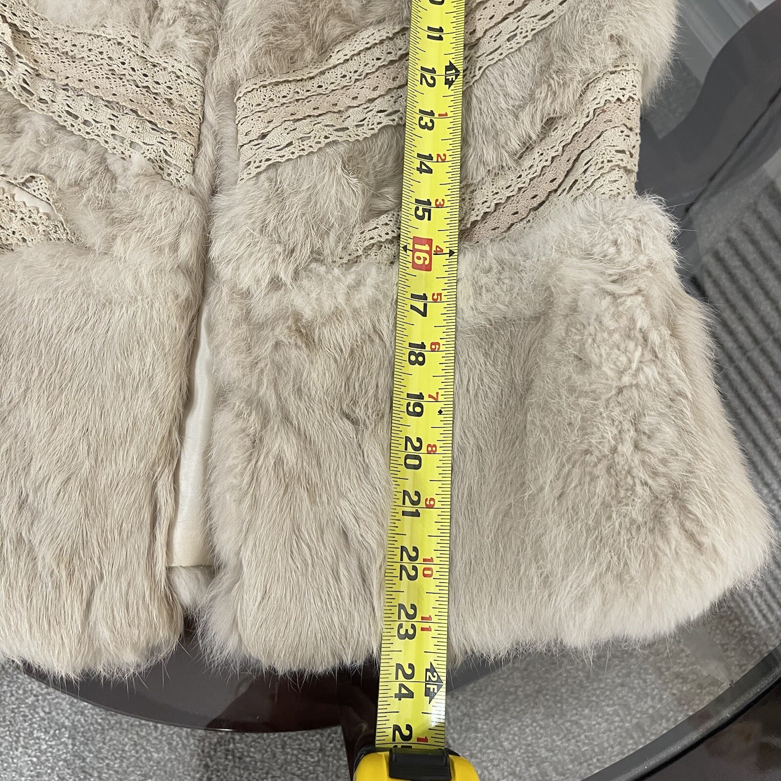 Aryn K Authentic Vest Womens Size M Rabbit Fur Coat Off White Boho | eBay