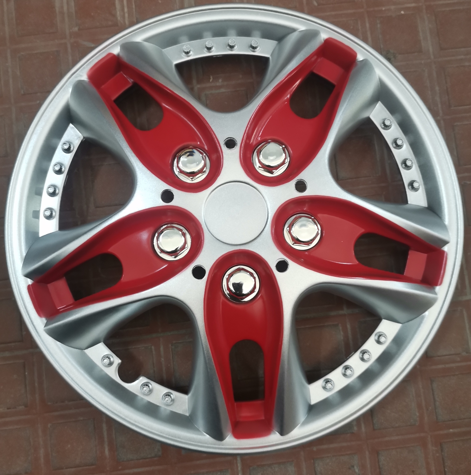 4pc 13inch/33CM/R13 Car Vehicle Red Wheel Rim Skin Cover Hubcaps Wheel ...