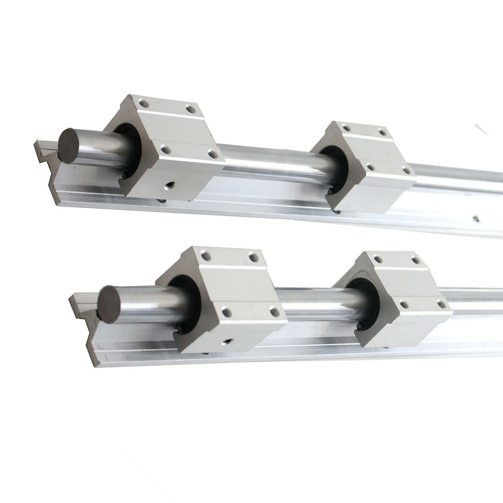 2X SBR20 Linear Rail Guide Slide Shaft Rod 200-1500mm + 4X SBR20UU ...