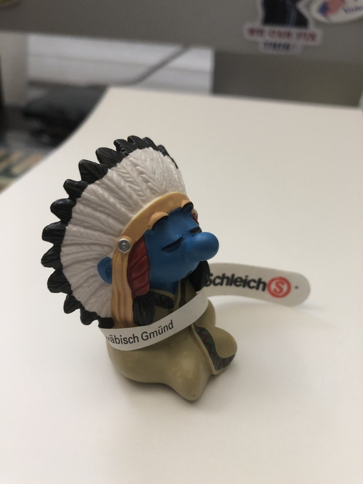 Native American Smurf Chief 2006 Limited Edition With Schleich Tag | eBay