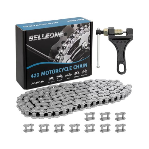 Belleone 420 Motorcycle Chain - 420 Standard Roller Chain 132 Link ...