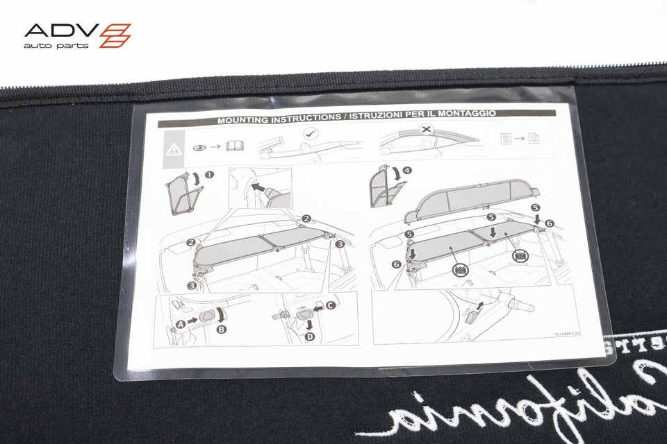 2009 - 2018 FERRARI CALIFORNIA T WIND DEFLECTOR BREAKER STORAGE BAG OEM ...