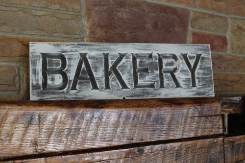 Bakery Sign / Rustic Carved Wooden Sign Farmhouse Shabby Chic Fixer ...