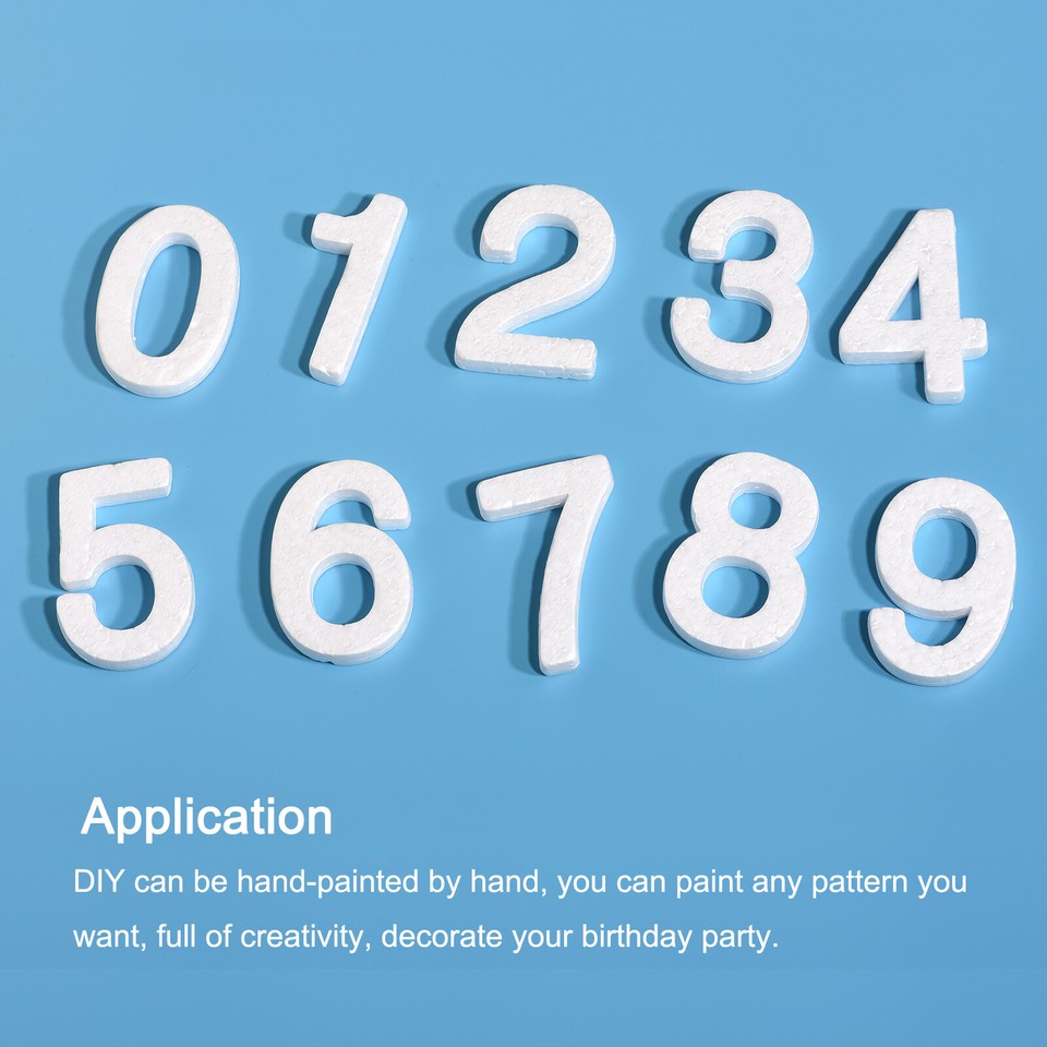 Foam Numbers 8 Numeral EPS White Polystyrene Number 100mm/4 Inch, Pack ...