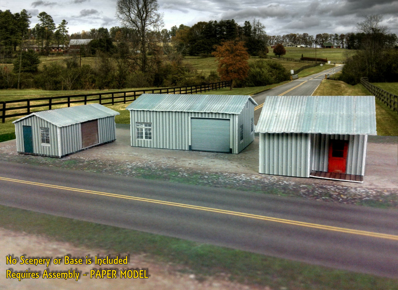 N Scale Buildings Kit - (3) Multi-purpose Sheds - Coverstock Model Kit ...