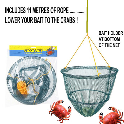 BIG KIDS (Or Mum Dads ) Crab Net Drop Net for Crabbing + Bait holder ...