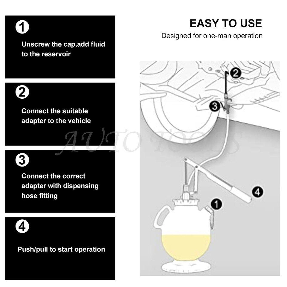 Transmission Fluid Pump ATF Refill Bleeder 7.5L with 8 Common Adapters ...