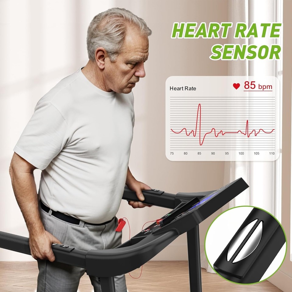 300 LBS Foldable Walking Pad Treadmill for Senior with Extended ...