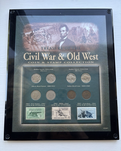 Vintage Treasury of the Civil War & Old West Framed Coins and Stamp ...