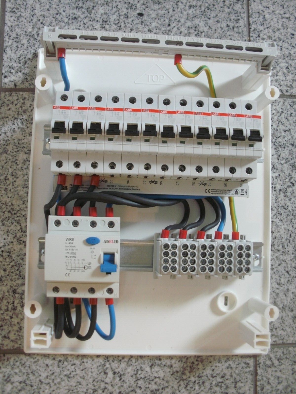 Unterverteilung verdrahtet Sicherungskasten Aufputz Schrack Stromkasten ...