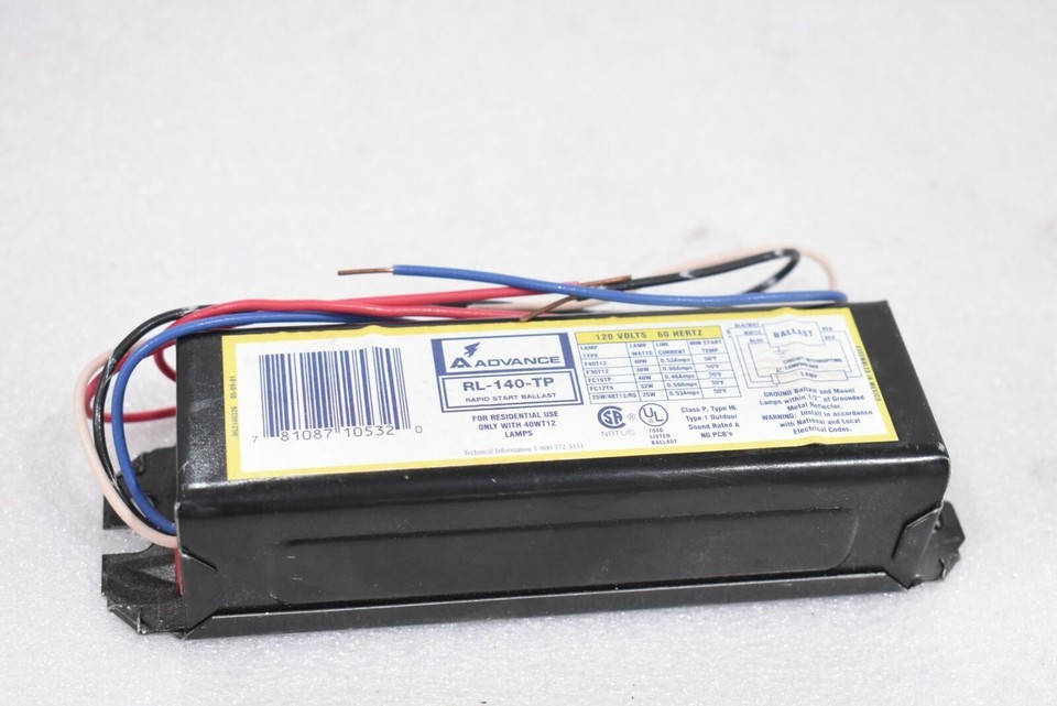 PHILIPS ADVANCE RL-140-TP BALLAST, RAPID START, 120V, 60HZ, 40W | eBay
