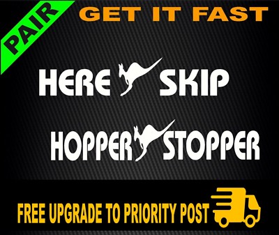 HERE SKIP + HOPPER STOPPER BULL BAR 4x4 ute STICKERS DECALS | eBay