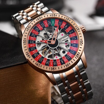 New Roulette Rotating Dial Mechanical Automatic Men's Sports Watch 3ATM ...