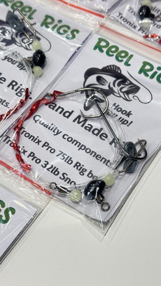 Pulley pennel rigs x 5 - quality shore sea rigs - Cod/bass 4/0 circle ...