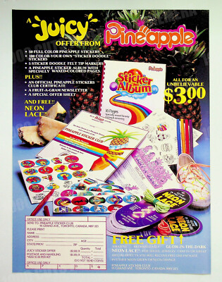 Pineapple Stickers 1985 Trade Print Magazine Ad Poster ADVERT | eBay
