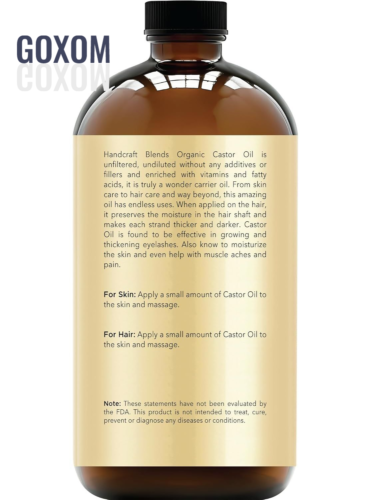 Handcraft Blends Organic Castor Oil 16 Fl Oz 100% Pure Natural Hair ...