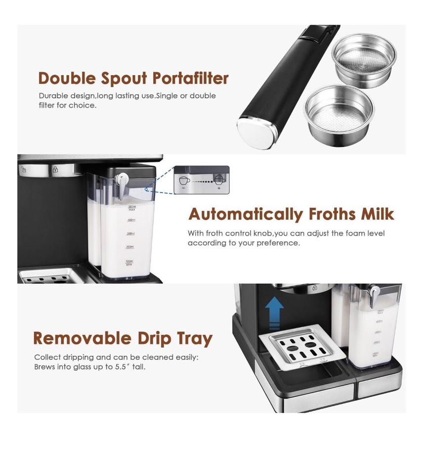 AICOOK ESPRESSO AND AUTO-CAPPUCCINO COFFE MAKER | eBay