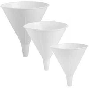 Chef Aid Set Of 3 Robust Plastic Food Safe White Kitchen Funnels ...