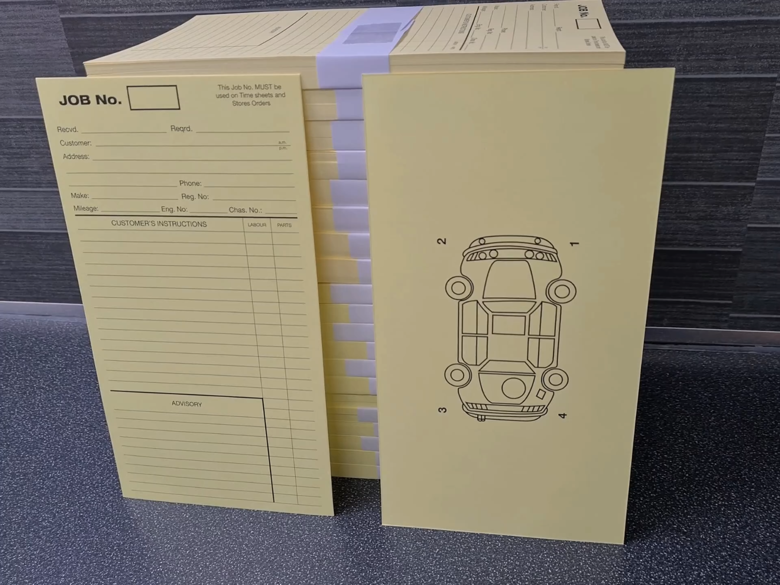 VEHICLE REPAIR JOB CARD CAR REPAIR JOB CARDS JOB SHEET Pack of 50 ...