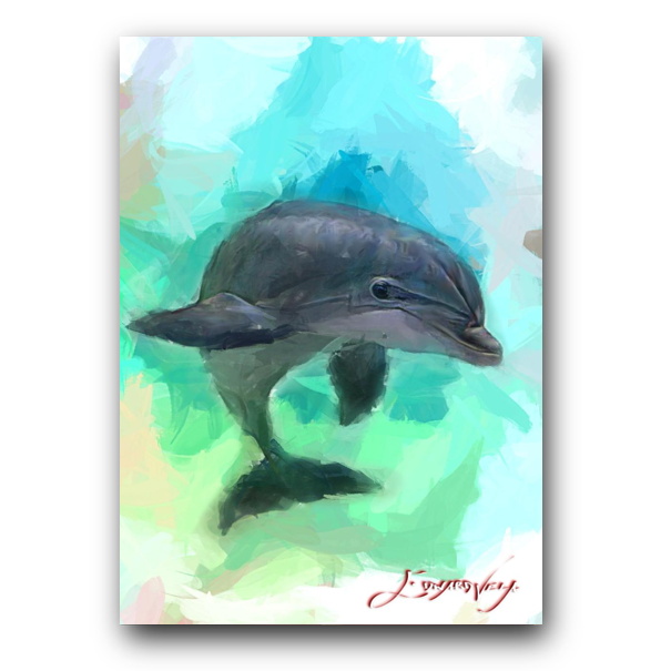Bottlenose Dolphin #2 Art Card Limited 6/50 Edward Vela Signed (Animals ...