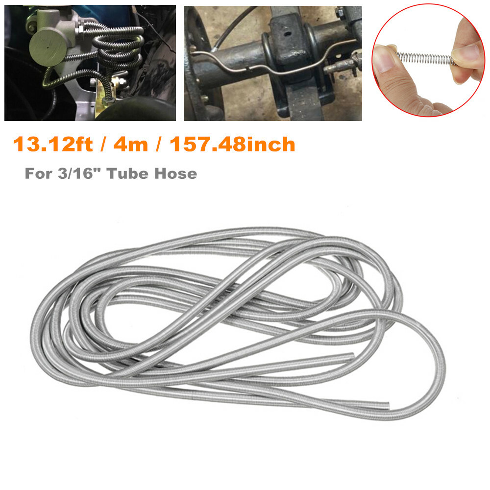 4m Steel Wire Brake Line Protector Gravel Guard Spring Tool For 3/16 ...