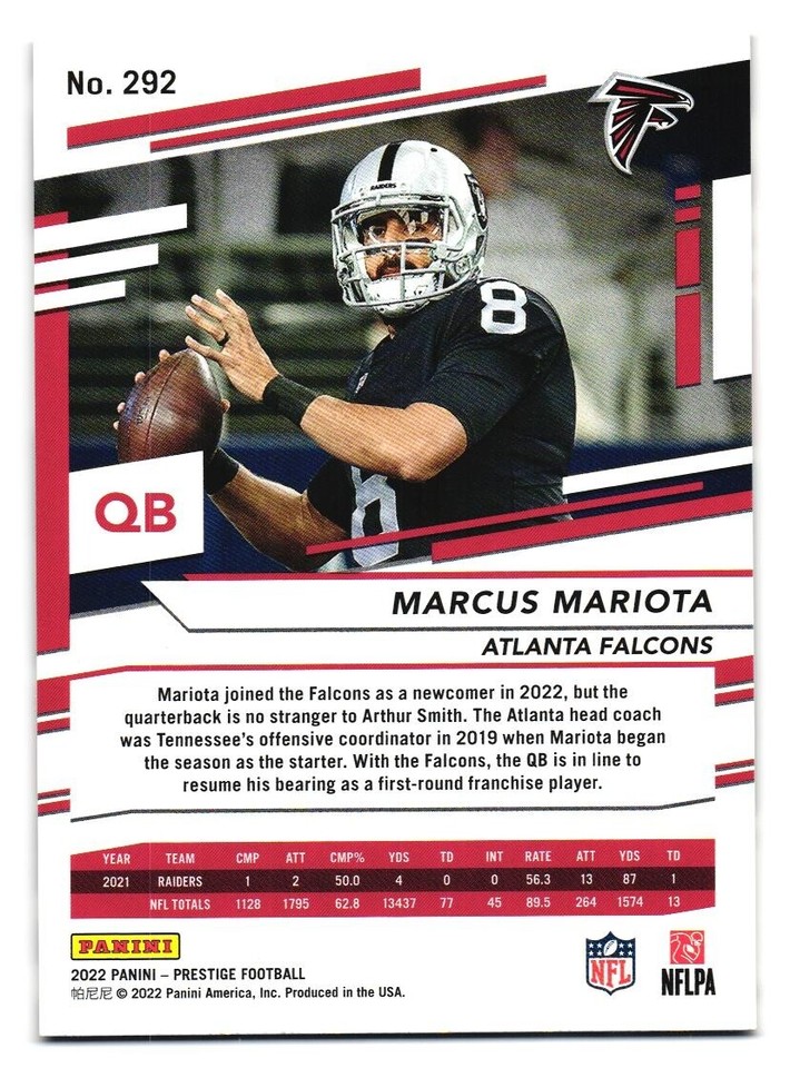 2022 Panini Prestige #292 Marcus Mariota | eBay