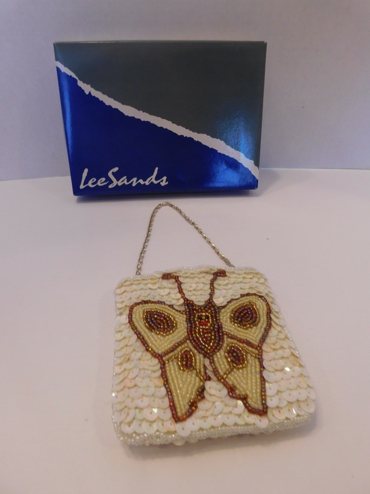 Lee Sands Colorful Butterfly Zippered Coin PURSE Beads Sequins | eBay